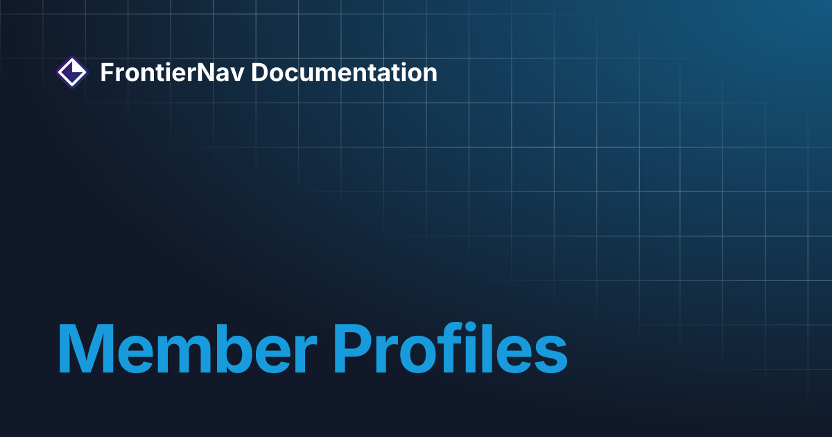 Member Profiles | FrontierNav Documentation